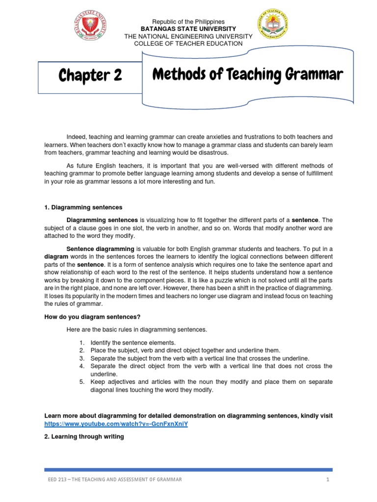 Methods of Grammar Teaching | PDF | Teaching Method | Learning