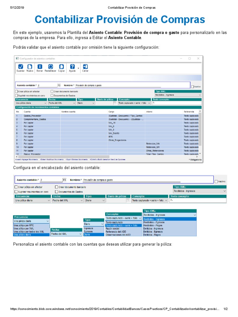 Contabilizar Provisión de Compras | PDF