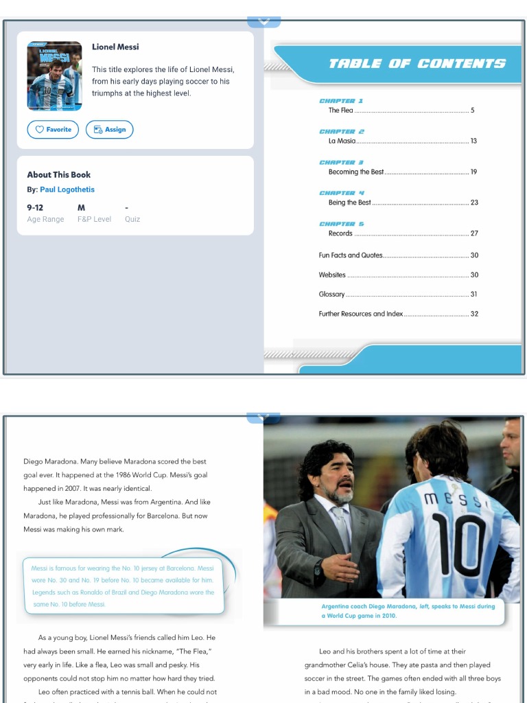 Lionel Messi Chapter Book | PDF