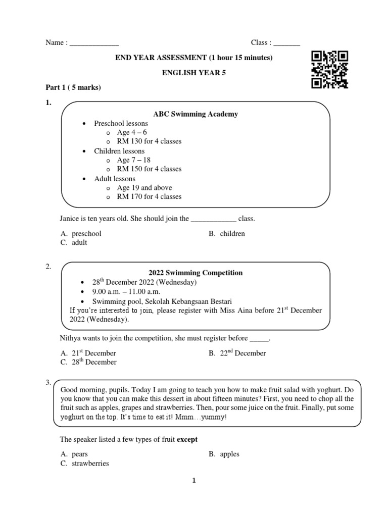 Year 5 English Assessment Guide | PDF | Gorilla