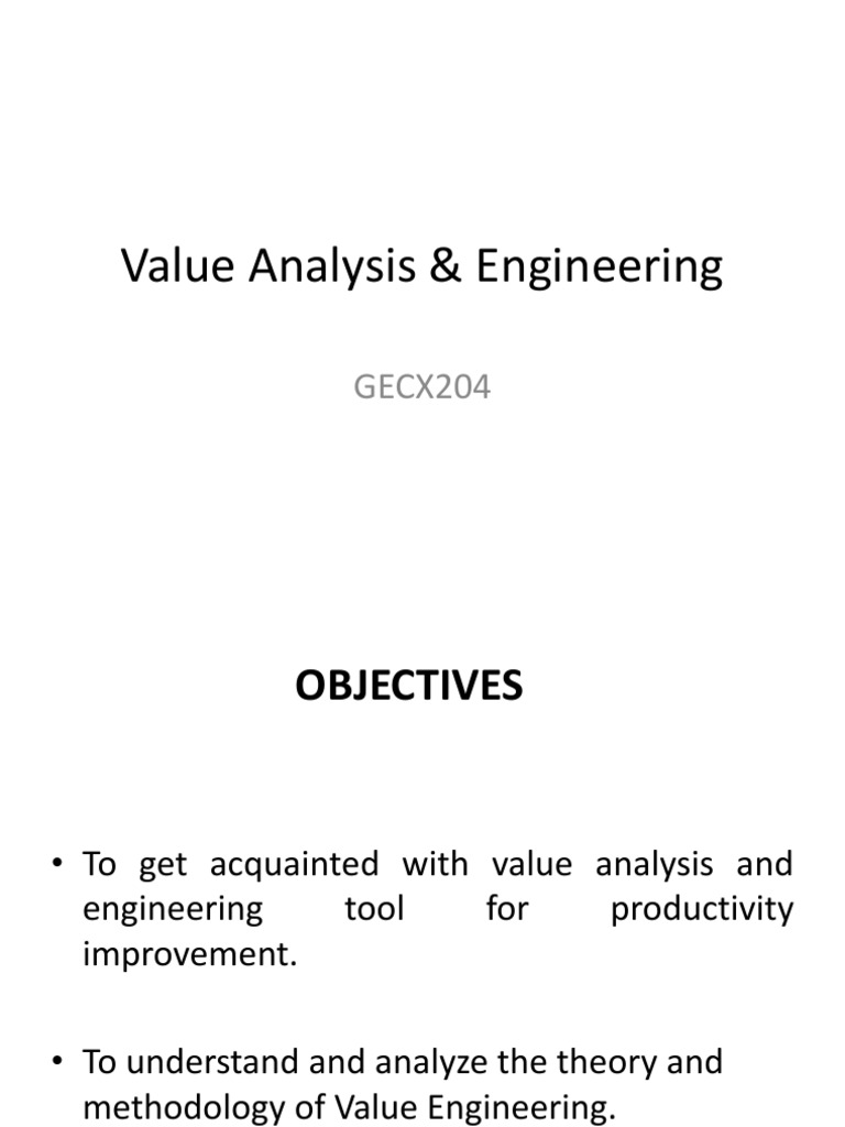 Oct 22 Value Analysis & Engineering r1 | PDF | Creativity | Engineering