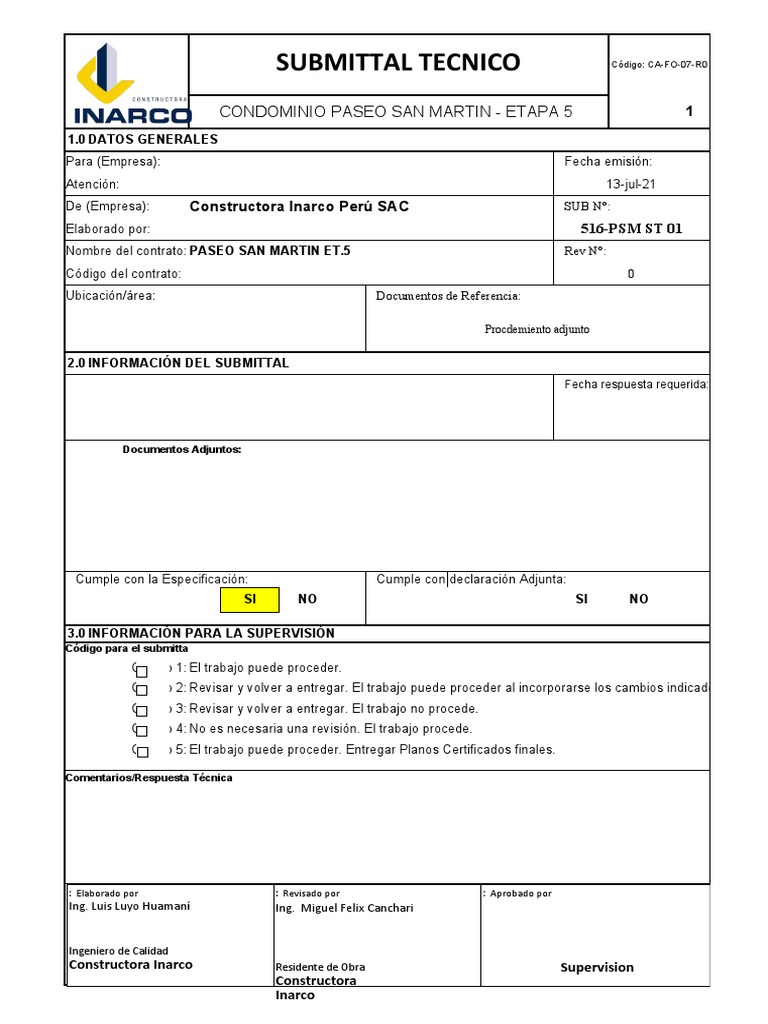 Submittal N°001 | PDF