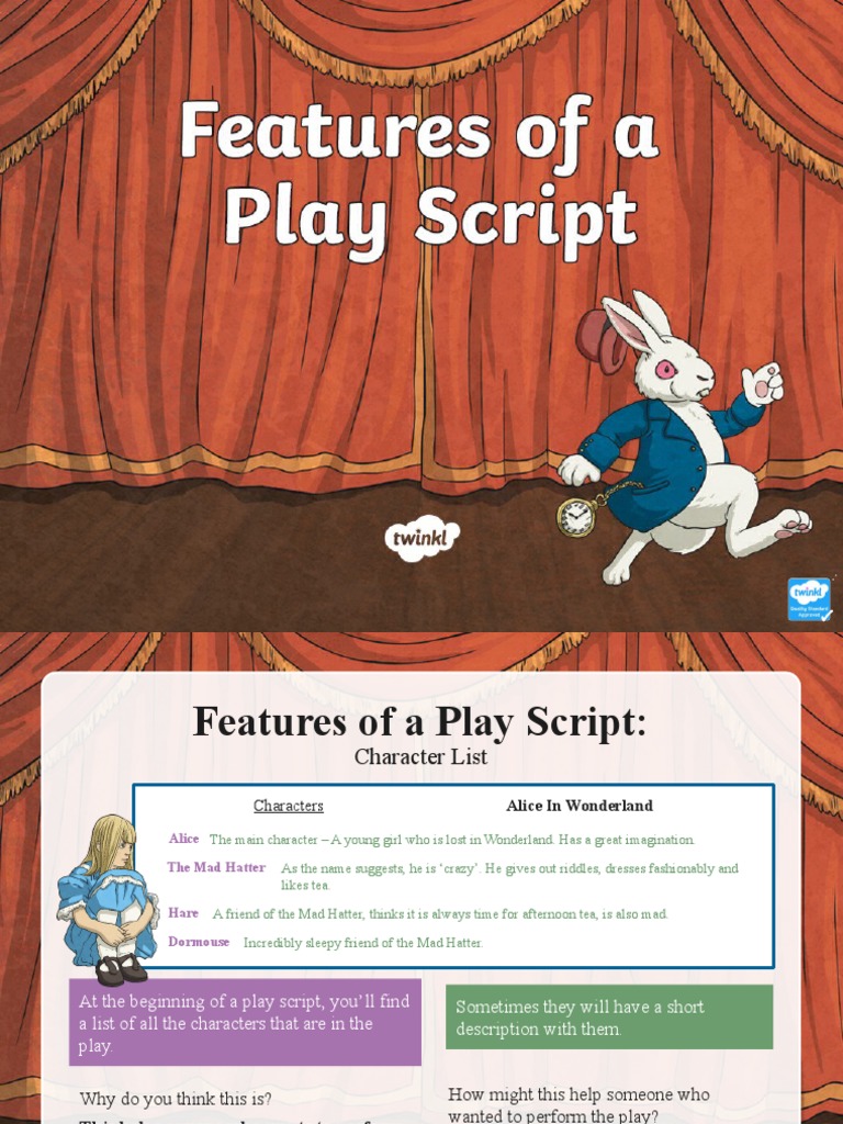 Key Features of a Play Script | PDF | Alice's Adventures In Wonderland