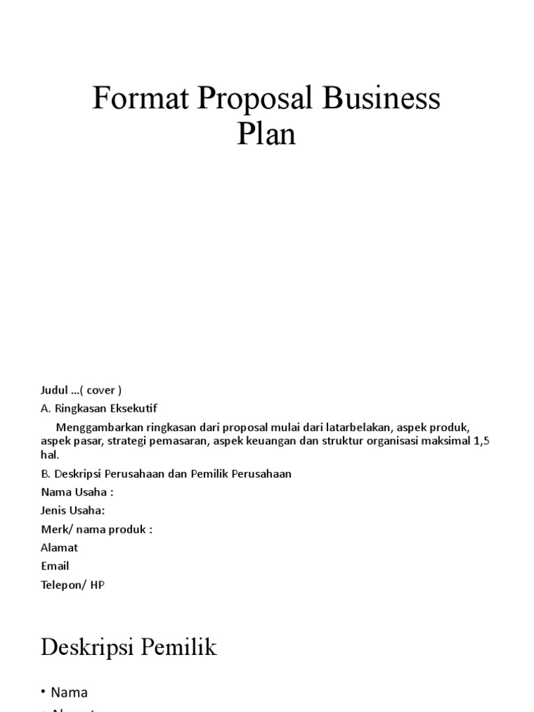 Outline Proposal Business Plan | PDF