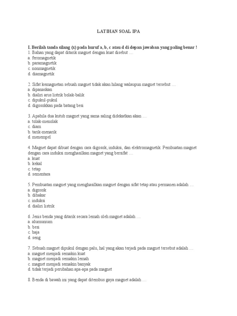 Latihan Soal Ipa Tema 5 | PDF