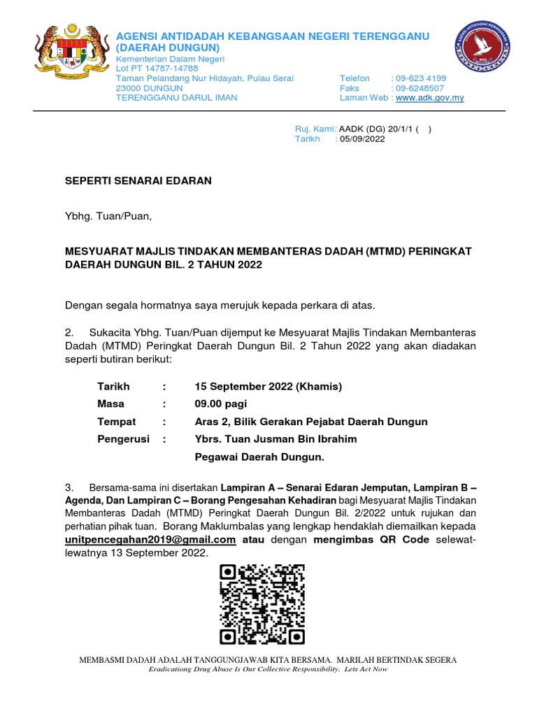 Surat Jemputan MTMD Bil 022022 | PDF
