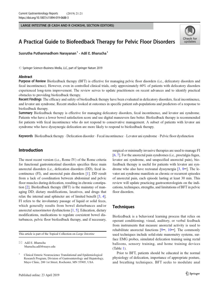 A Practical Guide To Biofeedback Therapy For Pelvic Floor Disorders ...