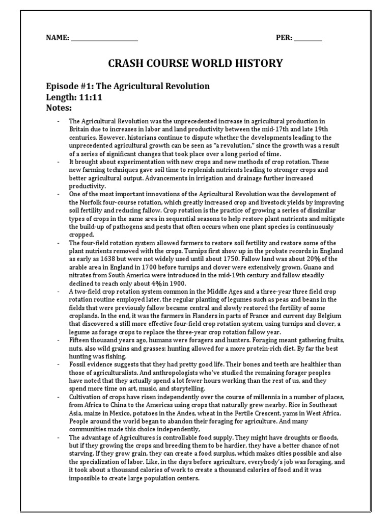 Agricultural Revolution Insights | PDF | Crop Rotation | Agriculture