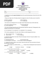 Copy of Grammar Diagnostic Assessment - Pre-Test and Post-Test | PDF ...