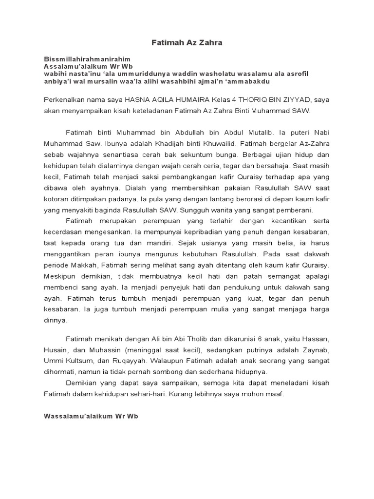 KETELADANAN FATIMAH | PDF