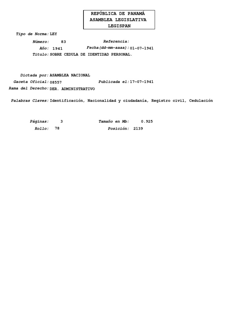 Ley 83-De-1941-Jul-17-1941 | PDF