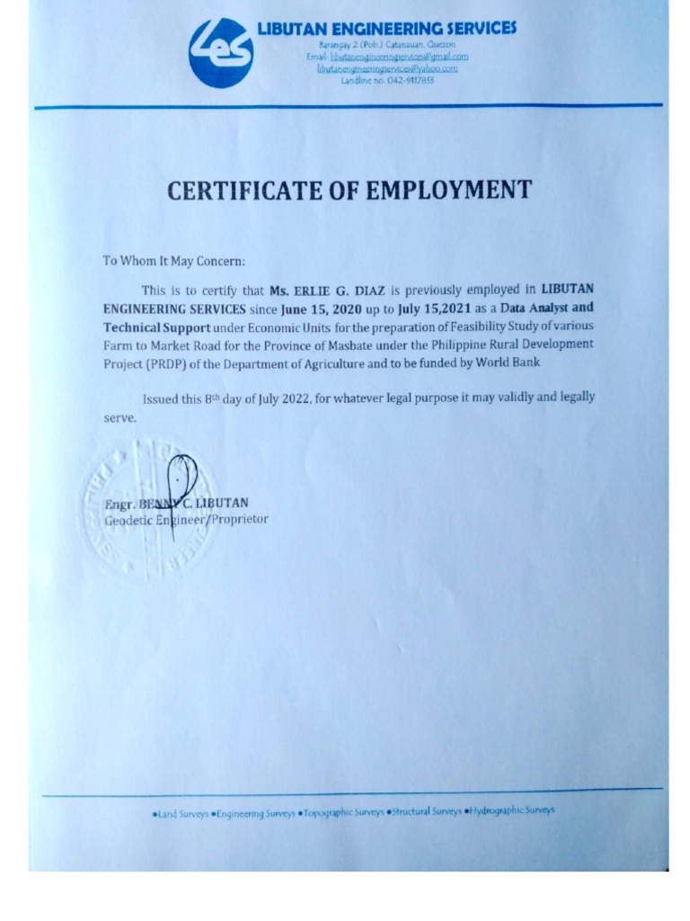 Certificateof Employment | PDF