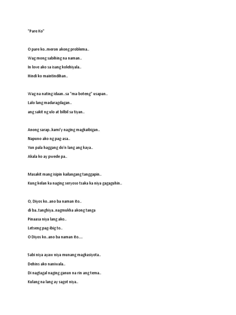 Pare Ko Lyrics | PDF