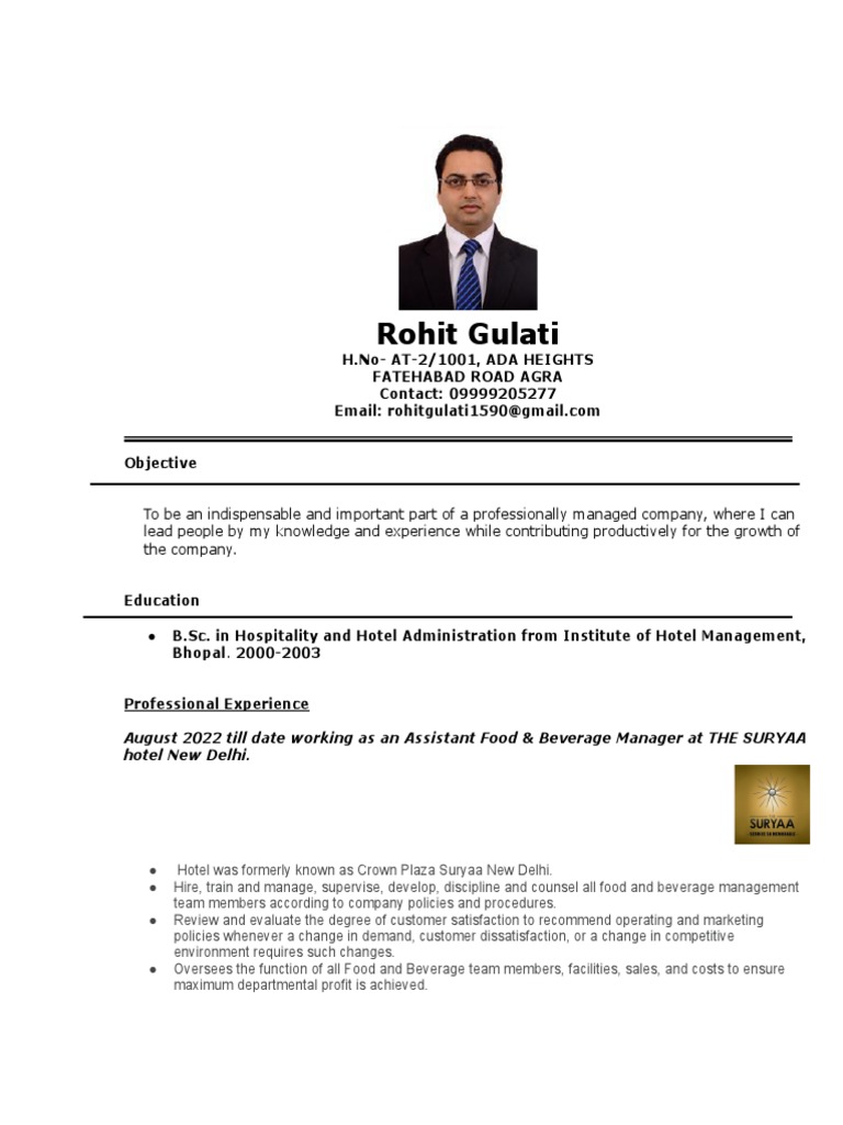 Rohit Gulati | PDF | Sales | Hotel