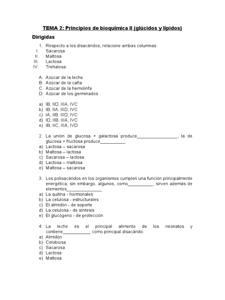 Tema 2 - Principios de Bioquimica Ii | PDF | Glucosa | Lípido