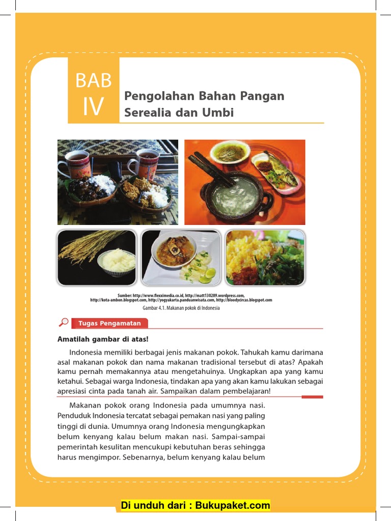 Pengolahan Bahan Pangan Serealia Dan Umbi | PDF