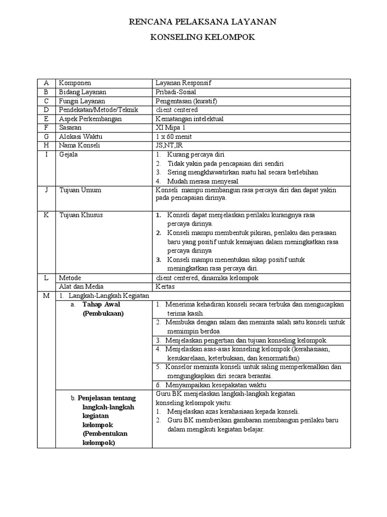 RPL Konseling Kelompok | PDF