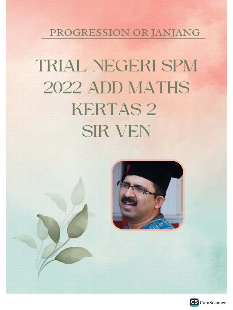 Trial Negeri 2022 SPM Add Maths Progression or Janjang Sir Ven | PDF