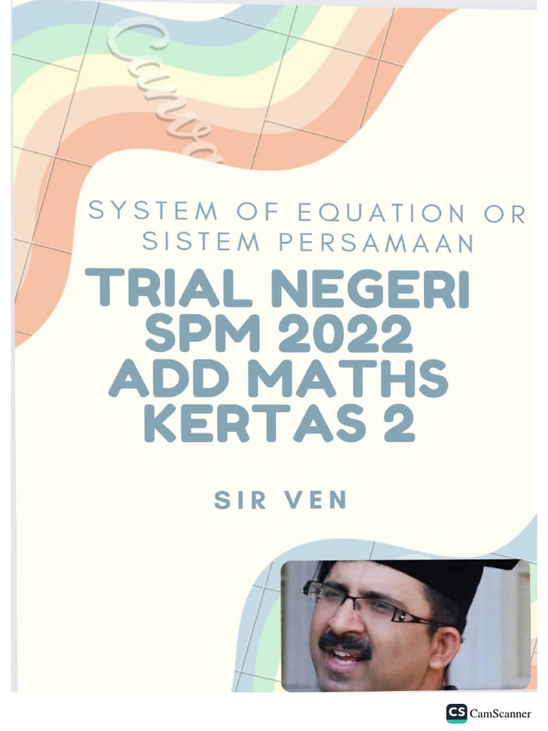 Trial Negeri SPM 2022 Add Maths System of Equation LR Sistem Persamaan ...