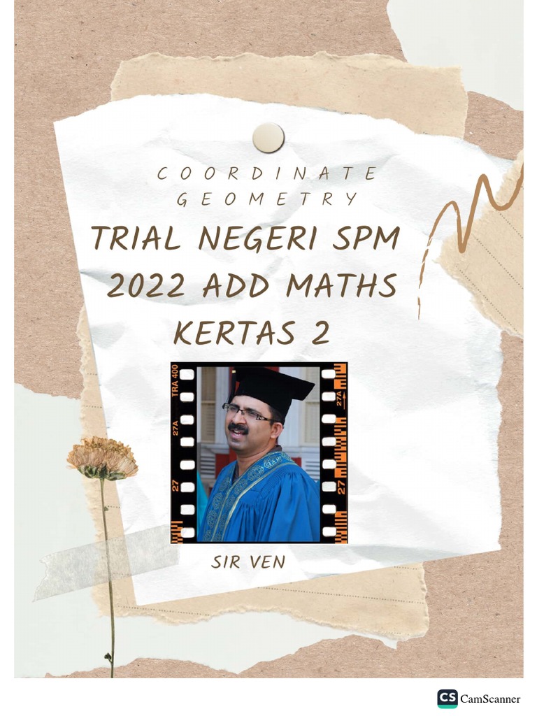 Trial Negeri SPM 2022 Coordinate Geometry Add Maths Sir Ven | PDF
