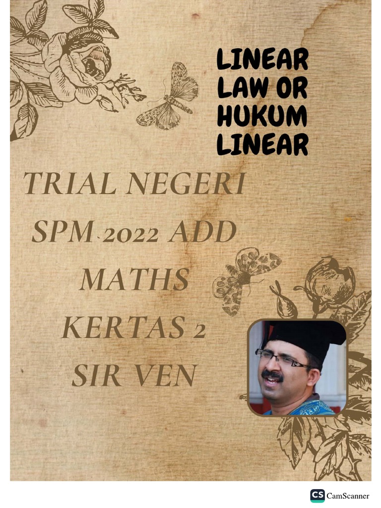 Trial Negeri SPM 2022 Linear Law or Hukum Linear Sir Ven Add Maths | PDF
