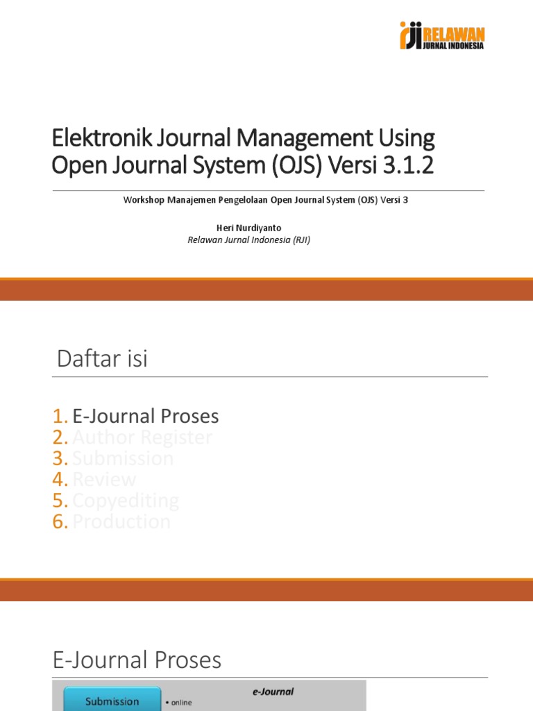 Materi Manajemen Publikasi Ilmiah Menggunakan Ojs 3.1.2 | PDF