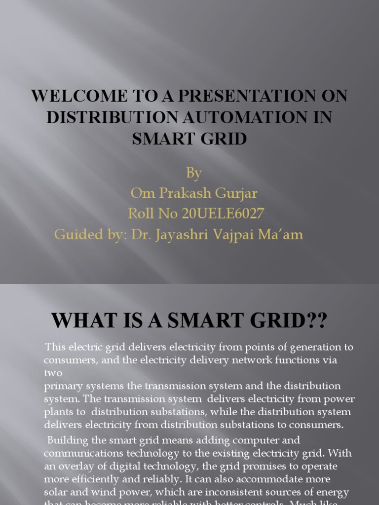 Smart Grid Distribution Automation | PDF | Electrical Grid | Smart Grid