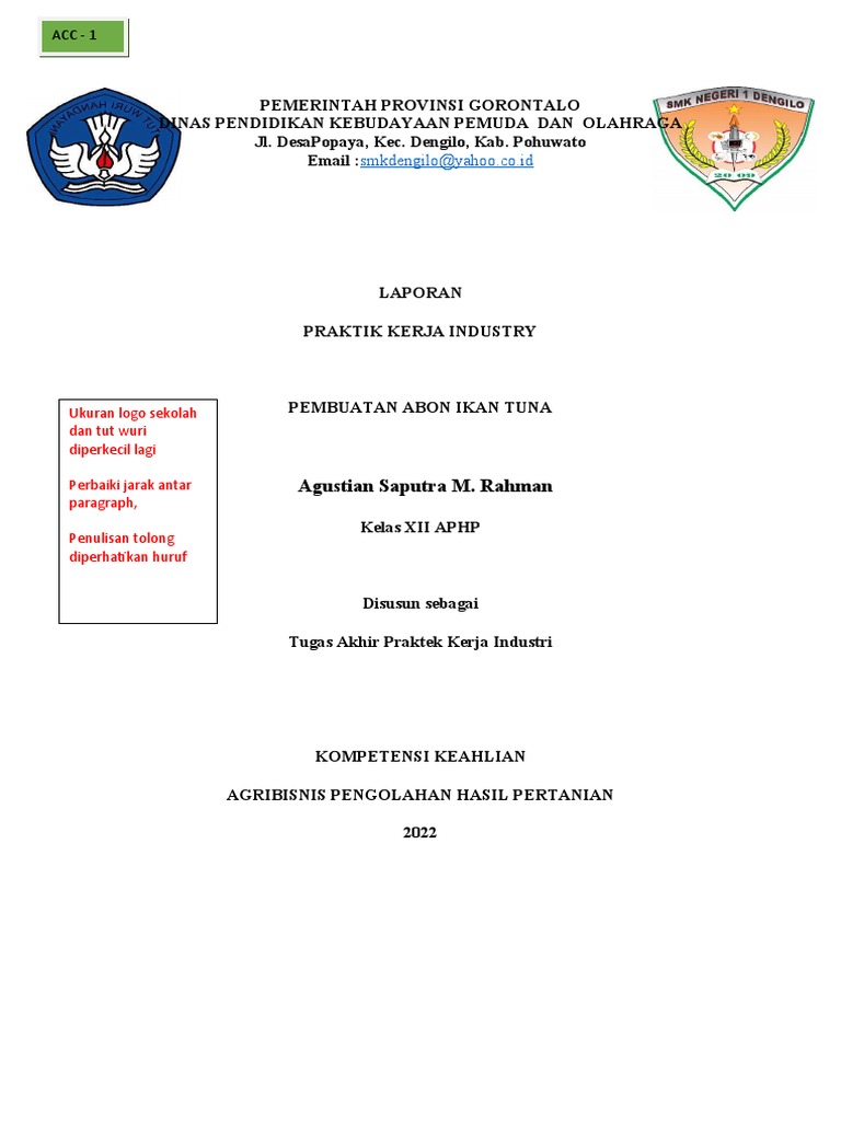 Contoh Laporan PKL Jurusan Aphp | PDF