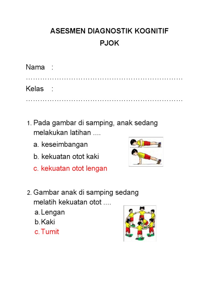 Asesmen Diagnostik Kognitif Pjok | PDF Asesmen Diagnostik Kognitif Pjok | PDF