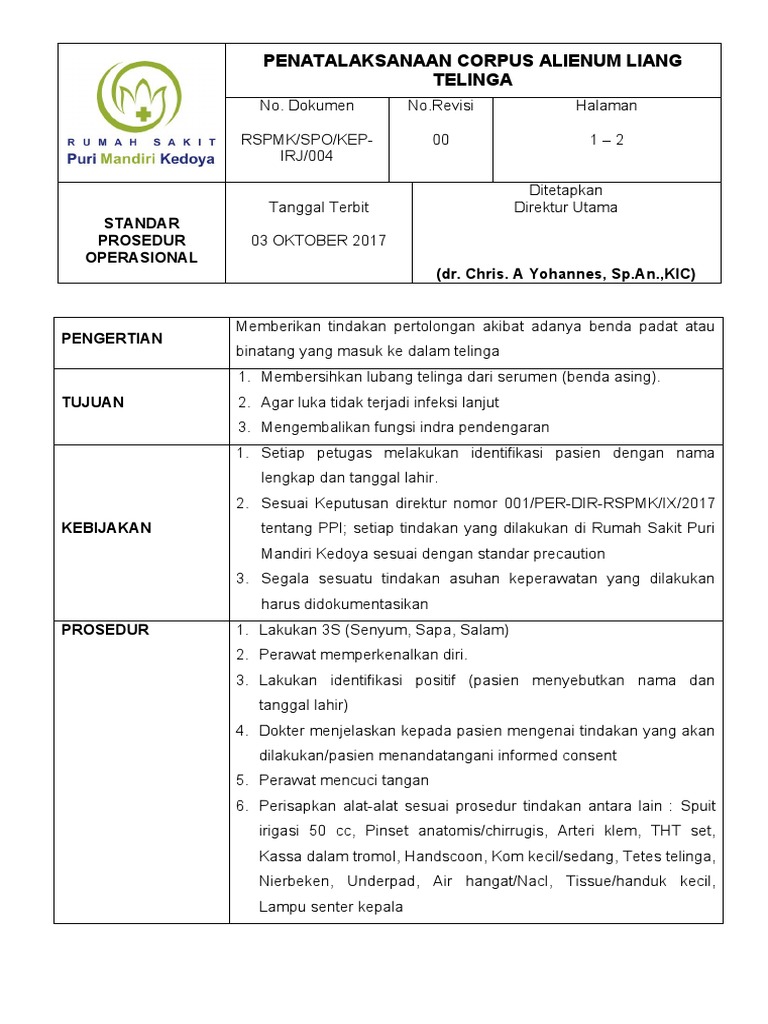004 Penatalaksanaan Corpus Alienum Liang Telinga | PDF | Hukum ...