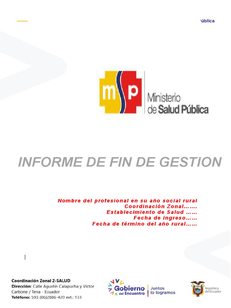Modelo Informe Fin de Gestion | PDF