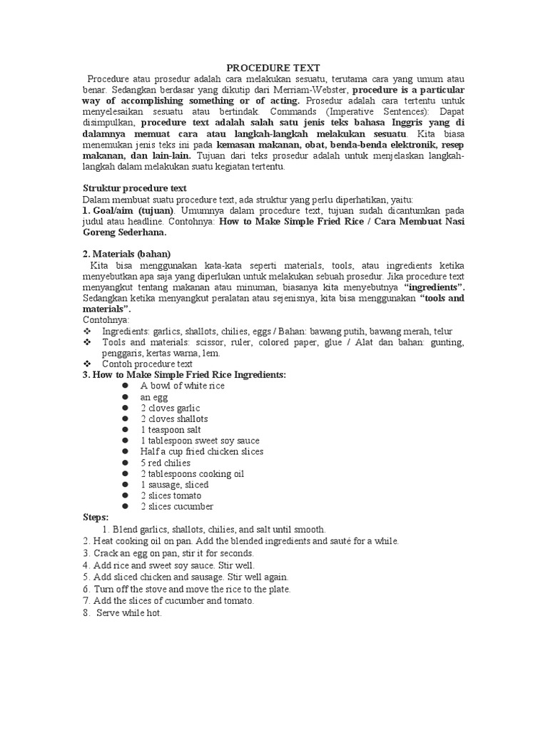 Procedure Text Defenisi | PDF