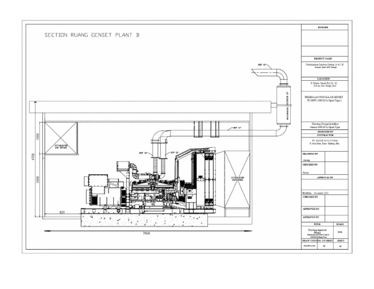 Section Ruang Genset Plant B - RS Bangli | PDF