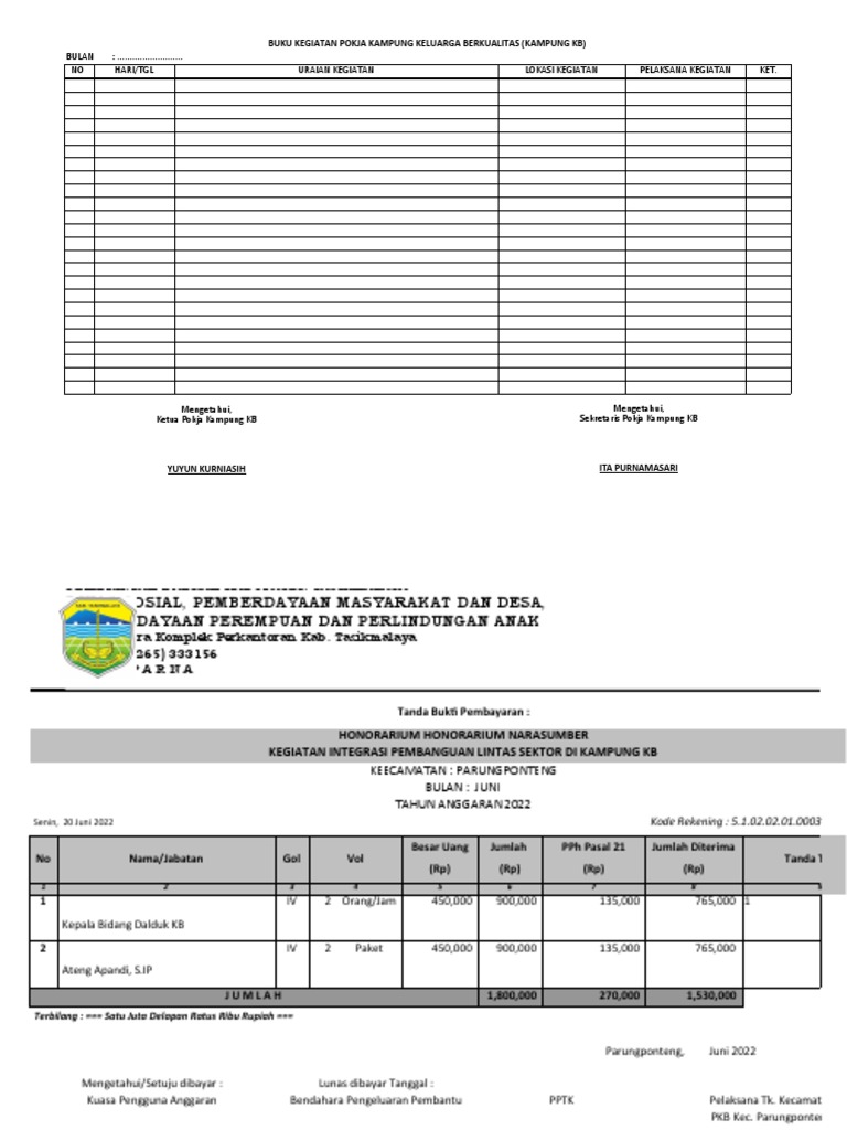 Buku Kegiatan Kampung KB | PDF