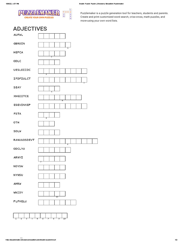 ADJECTIVES UNIT 0 WORDSEARCH | PDF