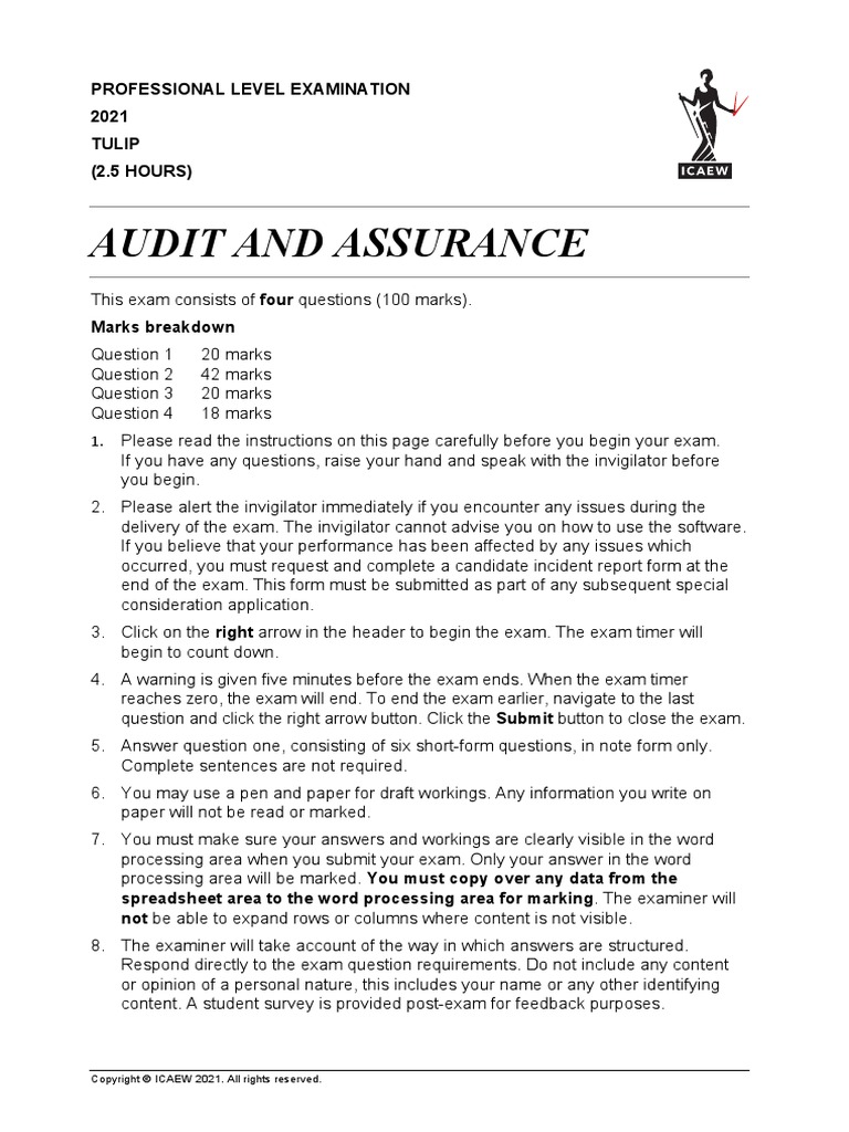 Tulip Me Qs 2021 | PDF | Audit | Auditor's Report