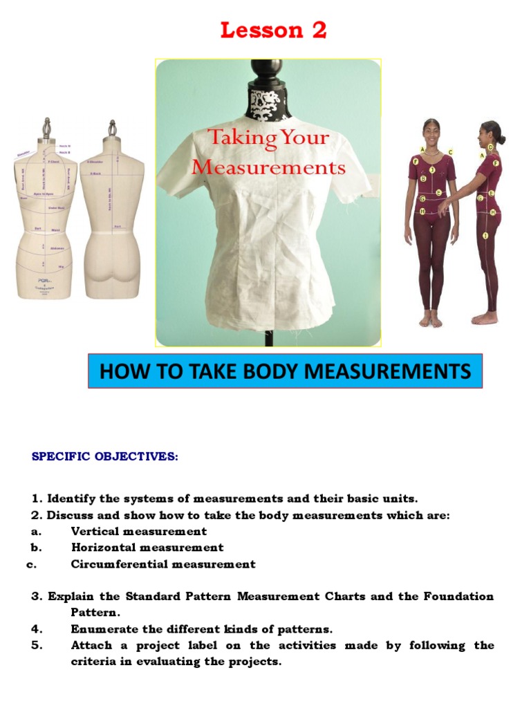Module 3 - LESSON 2 BODY MEASUREMENT (FOR STUDENTS) | PDF | Length | Waist