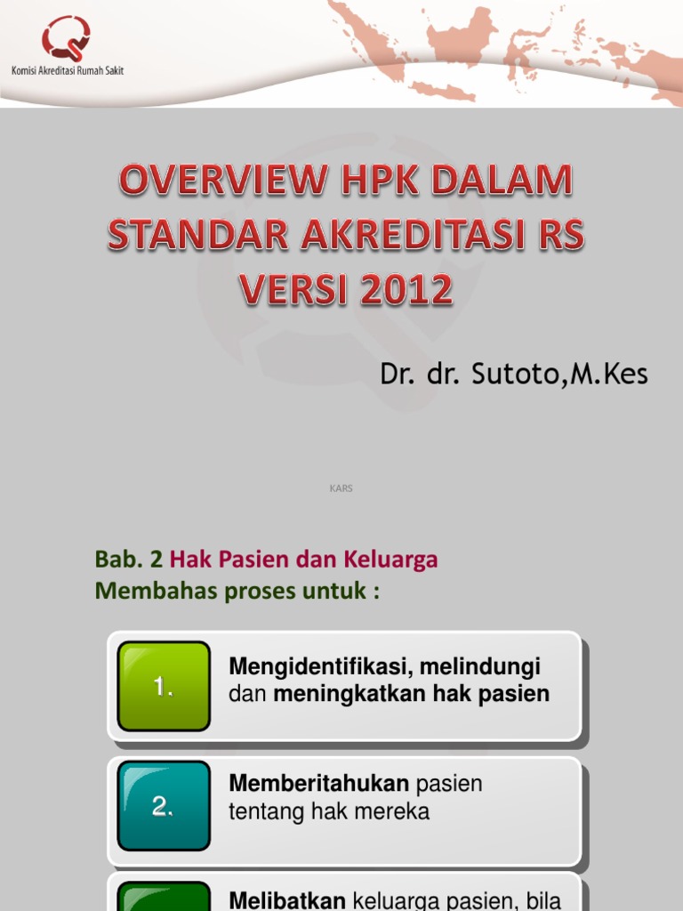 Dr. Sutoto - Overview HPK Dalam Standar Akreditasi Versi 2012 | PDF | Pengembangan Diri