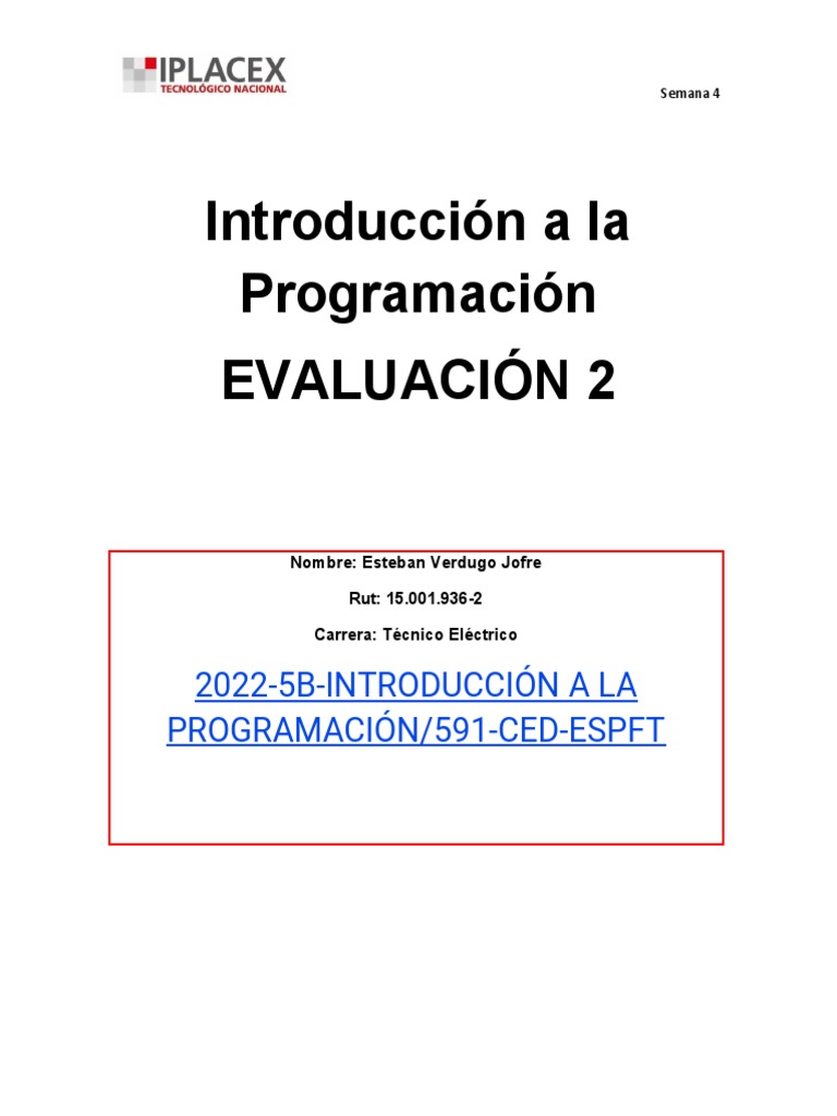 Esteban Verdugo Ev 2 | PDF | Algoritmos