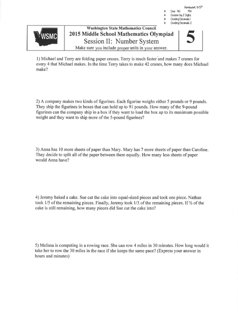 Math Olympiad Homework January Through March (PDFDrive) | PDF