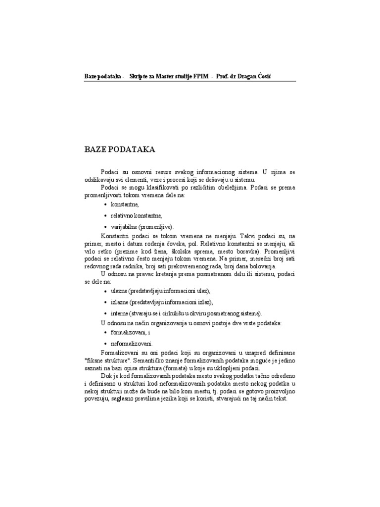 Baze Podataka1 | PDF