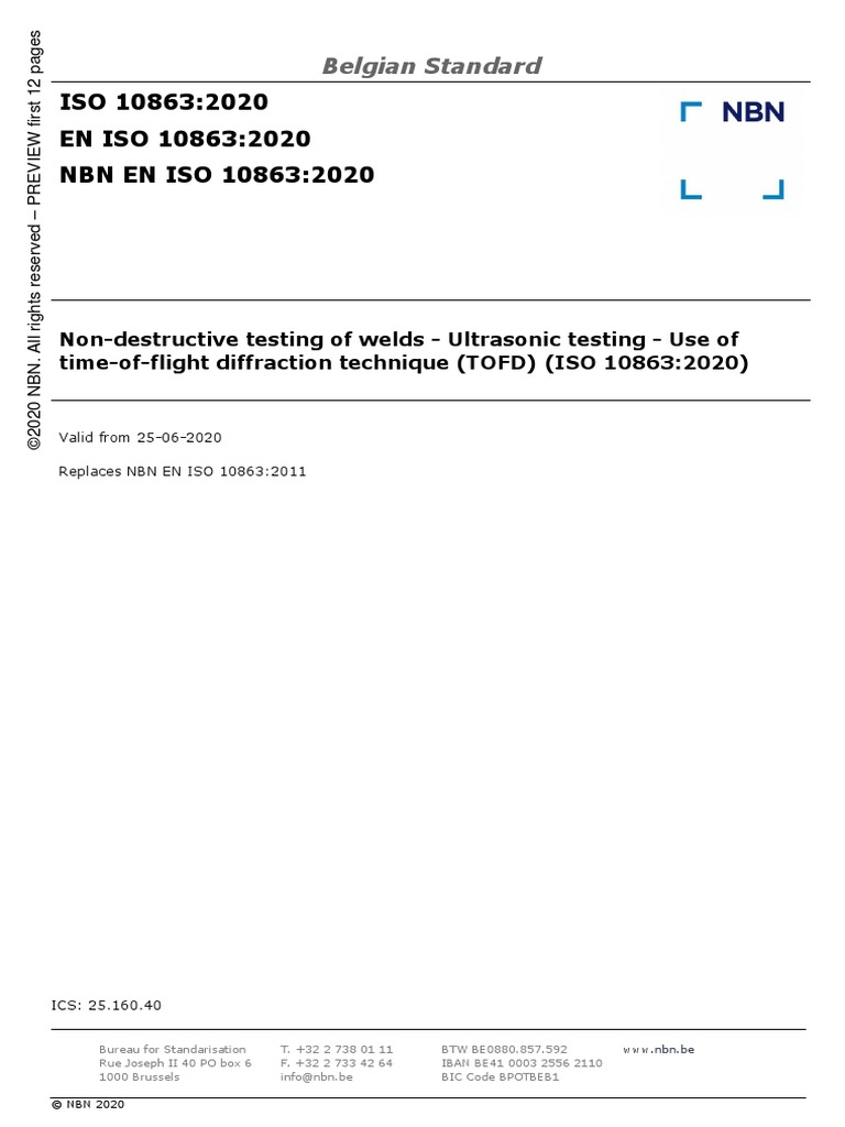Belgian Standard ISO 10863 2020 EN ISO 10863 2020 NBN EN ISO 10863 2020 ...