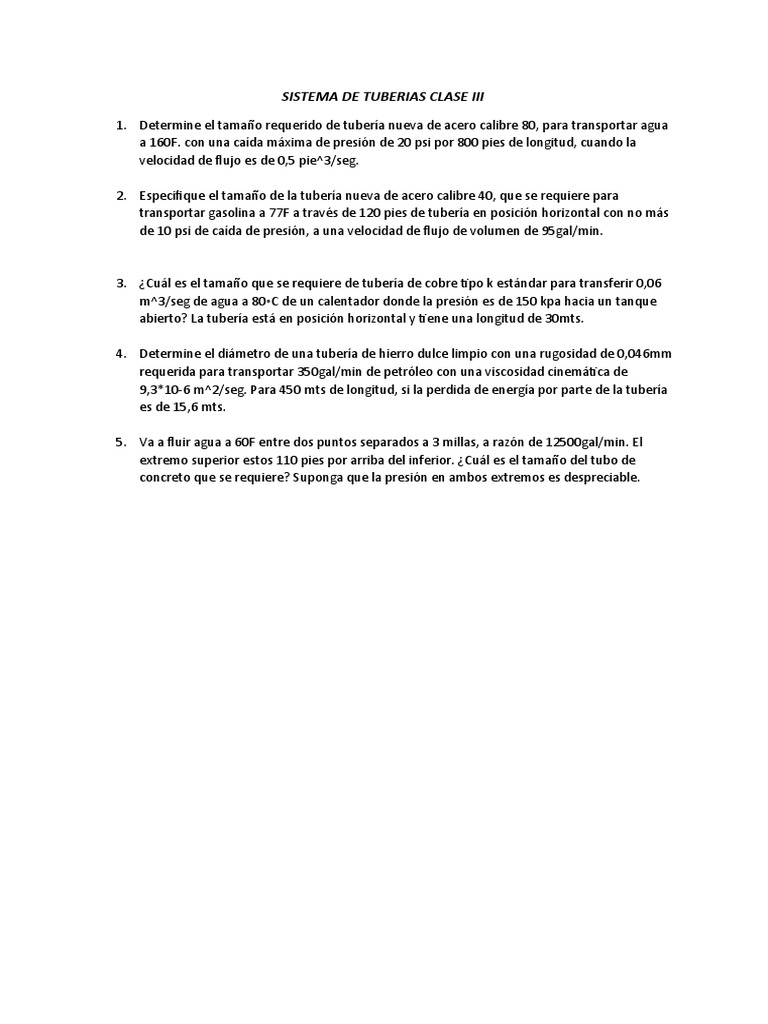 Sistema de Tuberias Clase Iii-Robert L. Mott Propuesto | PDF