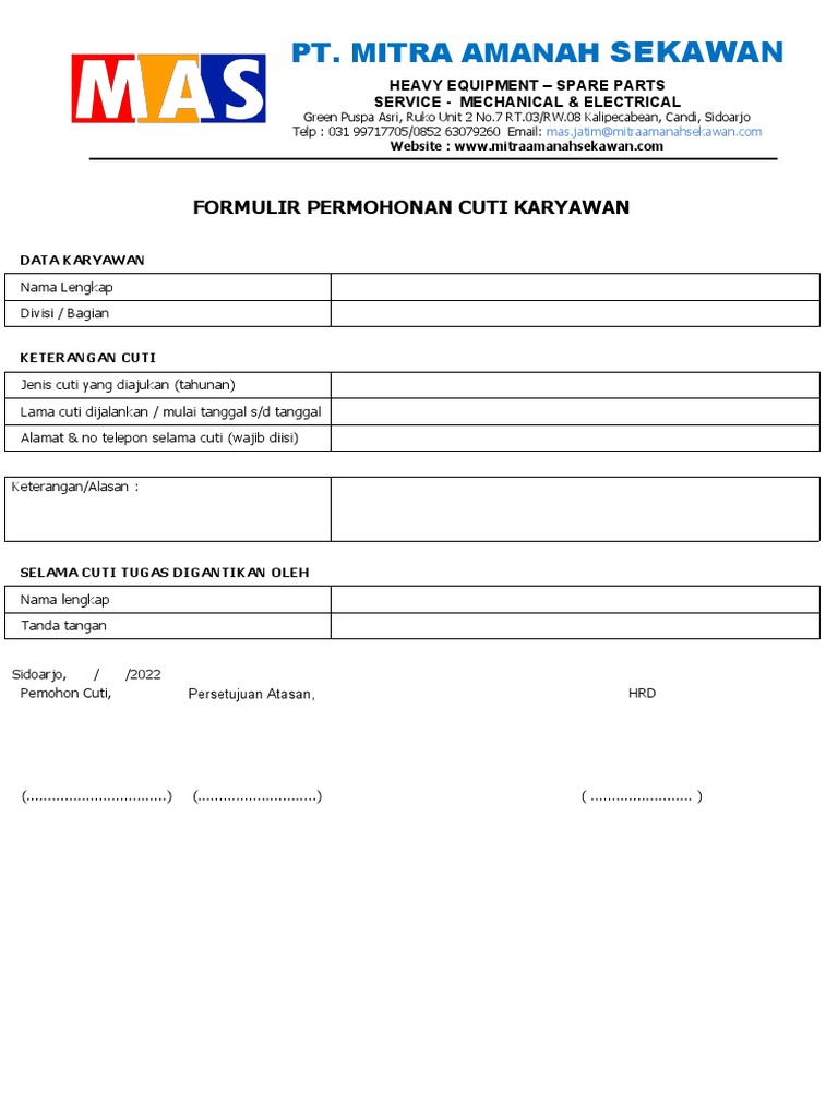 Form Cuti | PDF