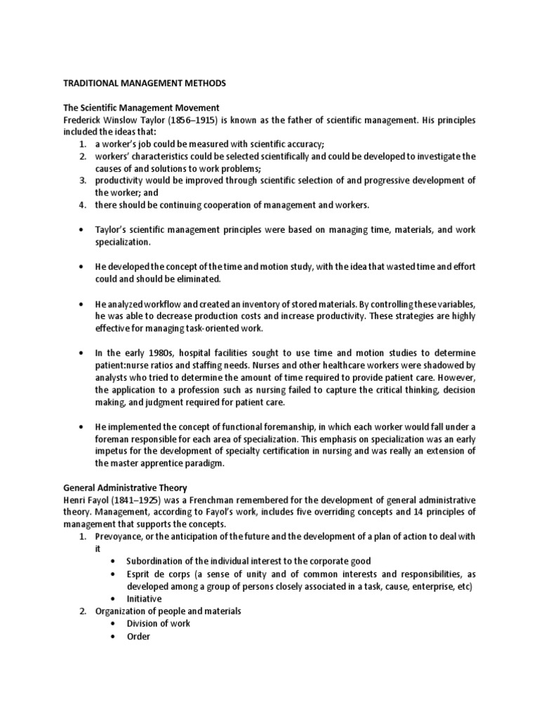 Traditional Management Methods | Download Free PDF | Mentorship ...