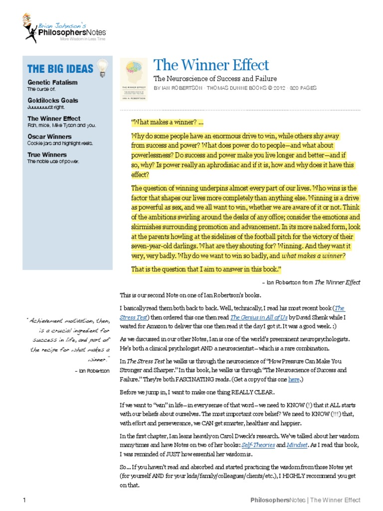 The Winner Effect | Download Free PDF | Nature Versus Nurture | Genetics