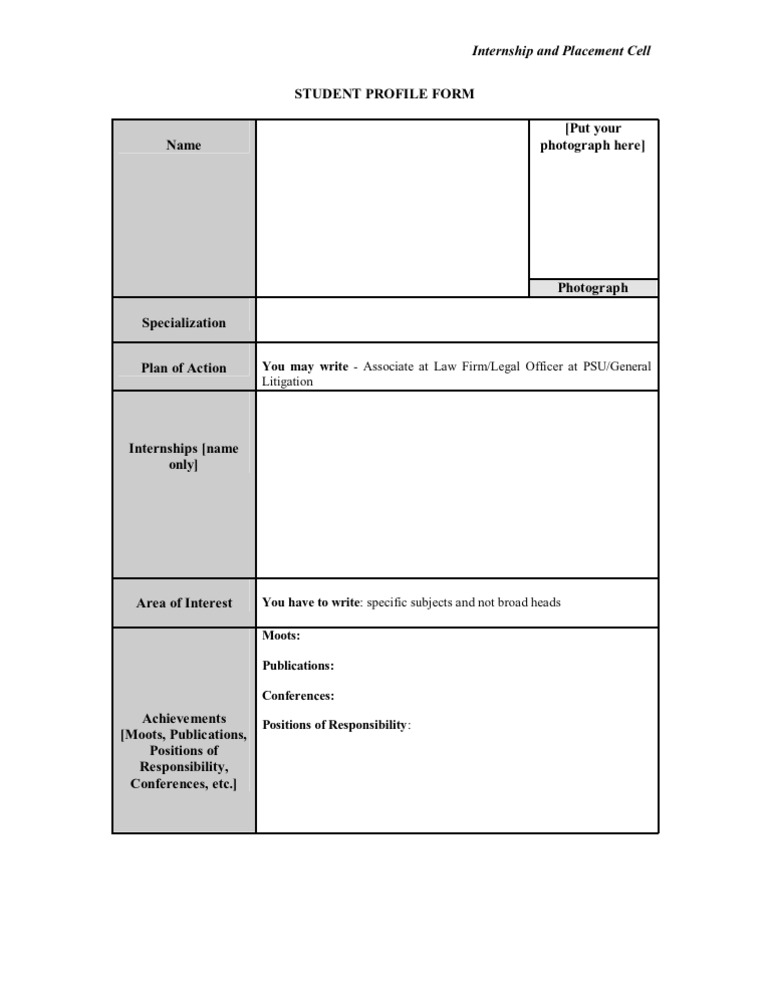 Student Profile Form | PDF