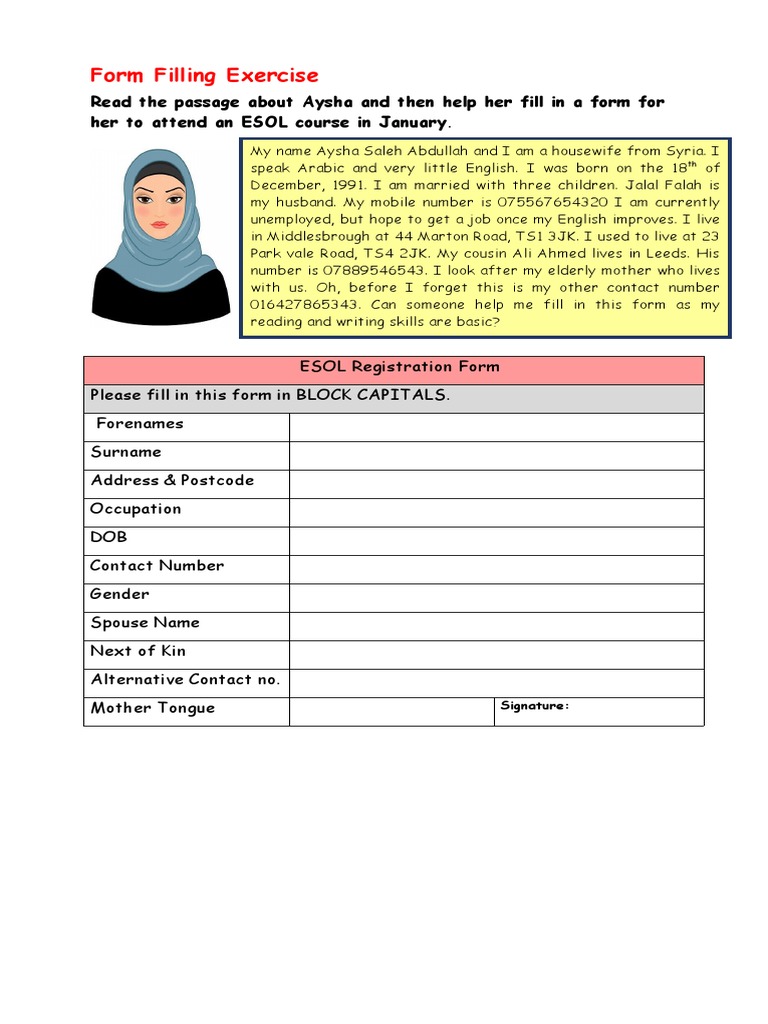 Form-Filling-Exercise - 112688 | PDF