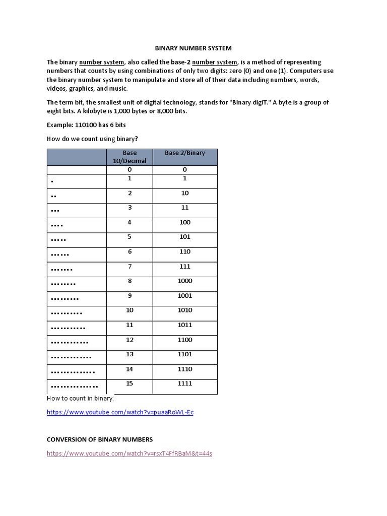 Binary Number Sysytem | PDF | Division (Mathematics) | Computer Engineering