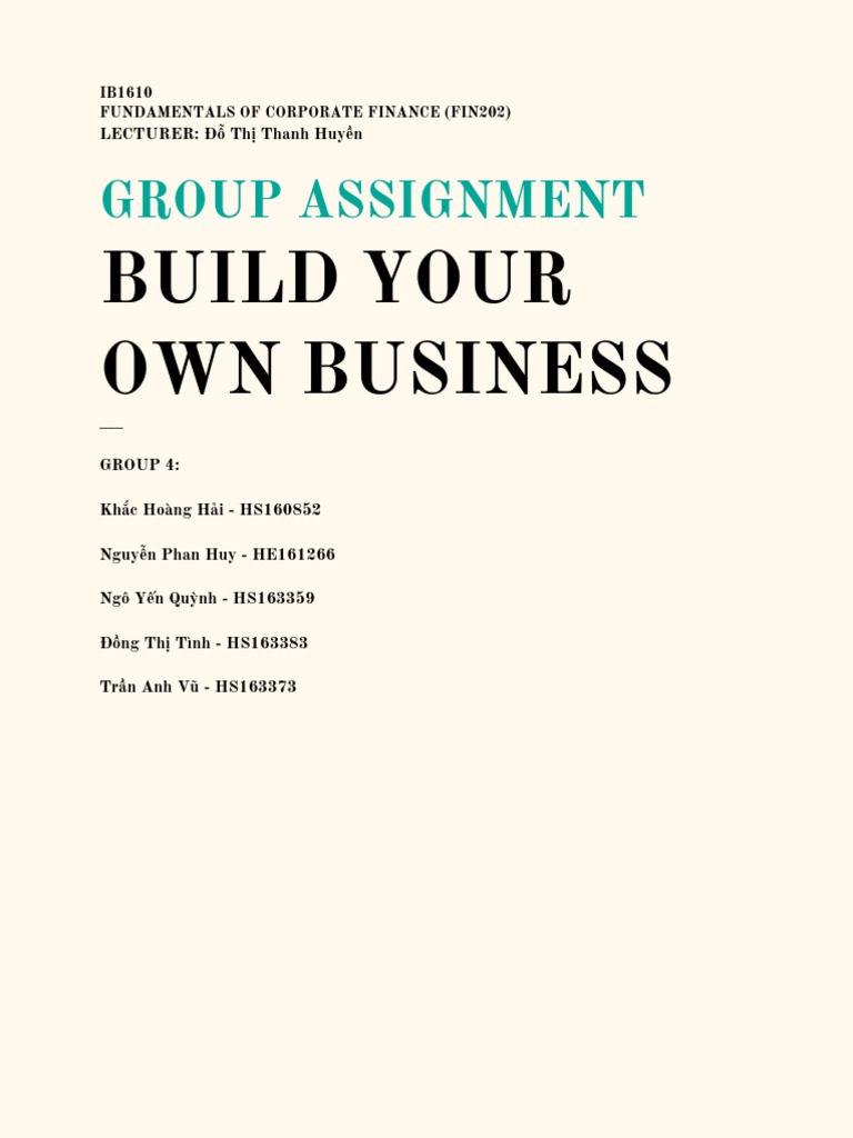 Group 4 - Ib1610 - Fin202 - GR Assignment | PDF | Coffeehouse | Coffee